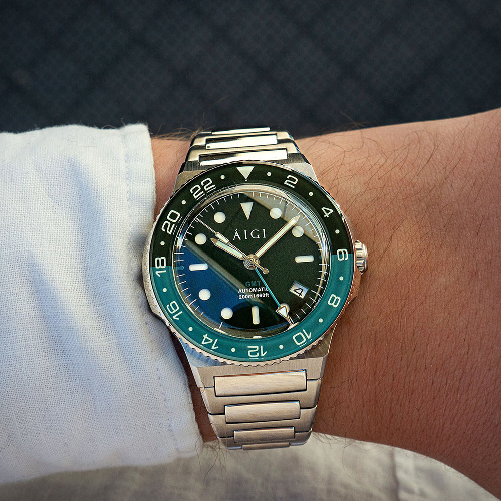 AIGI Arctic GMT Green – Men’s Automatic Watch