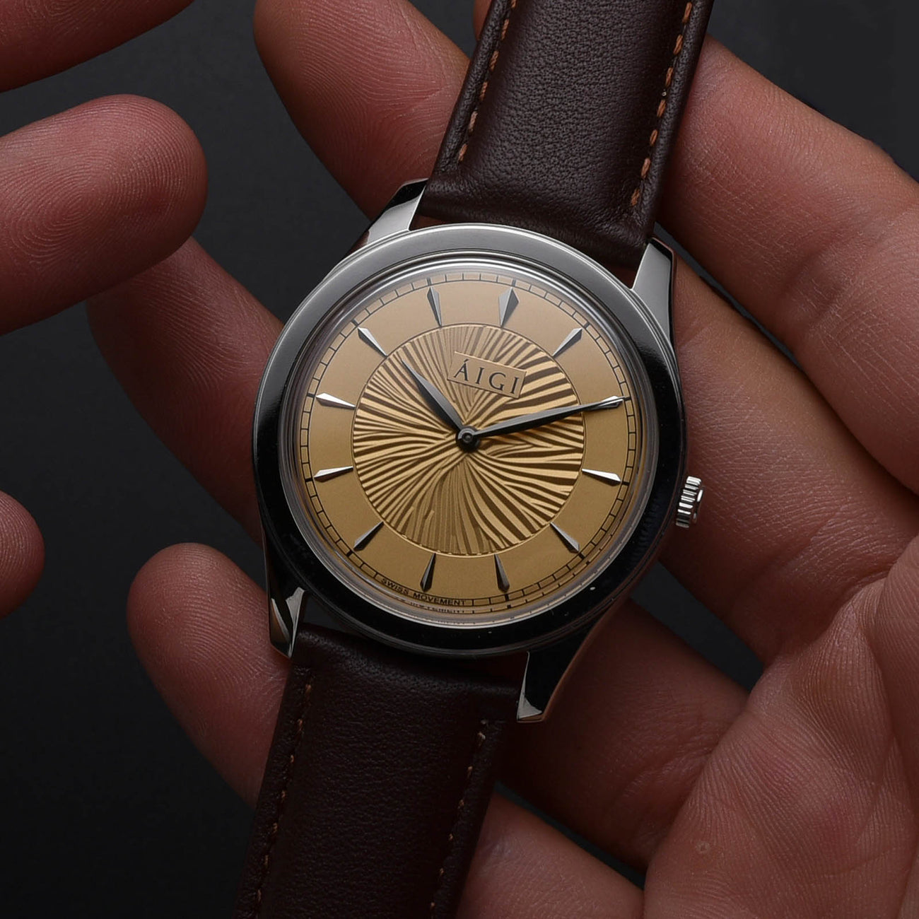 Polar Day 38MM Men's Watch | Swiss Quartz | 18K Gold-Plated Dial