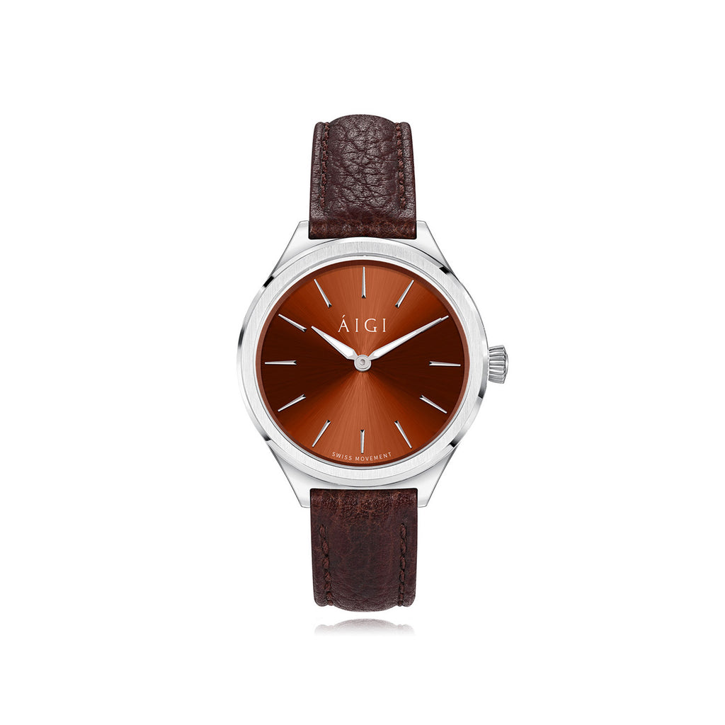 AIGI Midnight Sun 32mm Leather Watch